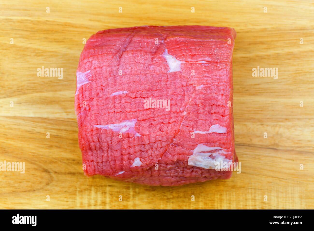 Fresh Round steak, beef steak from the eye of round, rear leg meat of ...