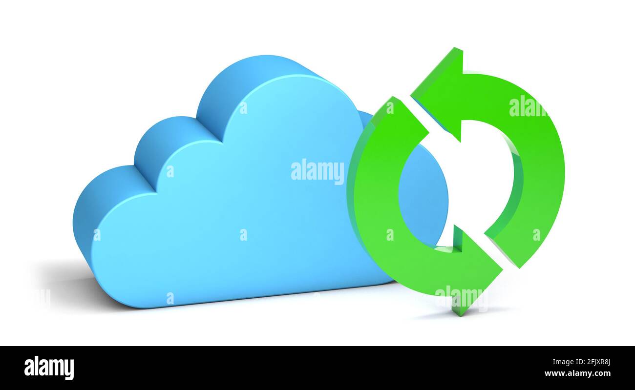 Cloud storage. Data sync or backup. isolated on white background. 3d ...