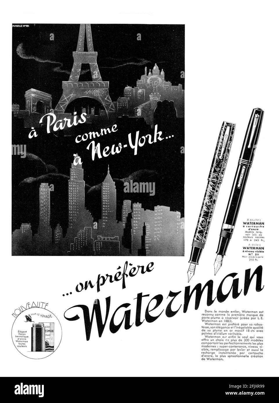 Vintage French "A Paris Comme A New-York on prefere Waterman ...