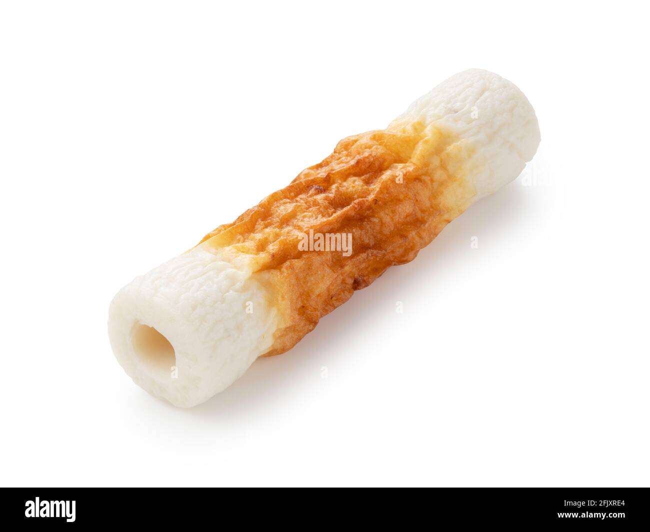 One Japanese chikuwa placed on a white background Stock Photo - Alamy