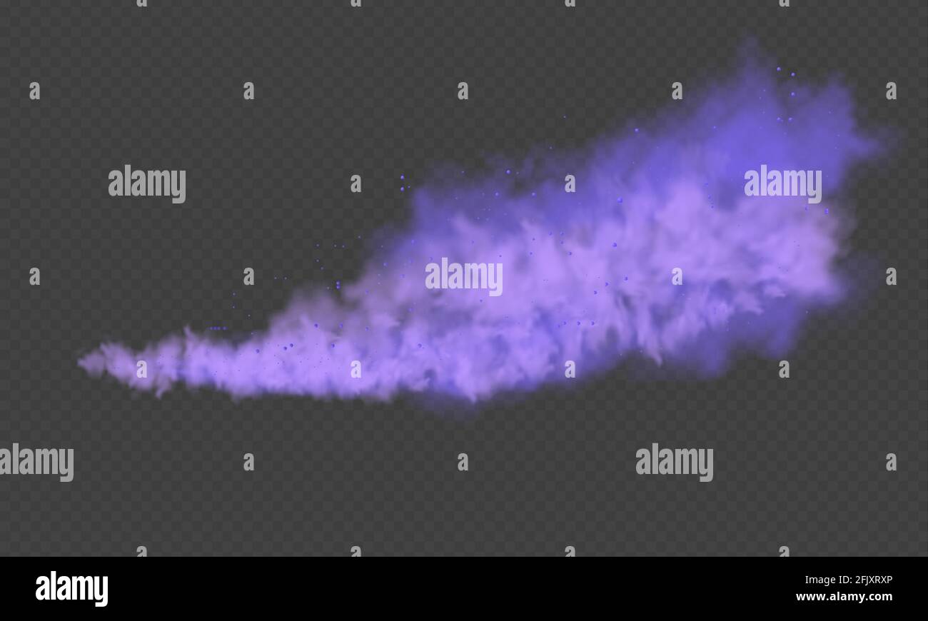 Purple fog or smoke.Purple dust with particles. Violet smoke or dust ...