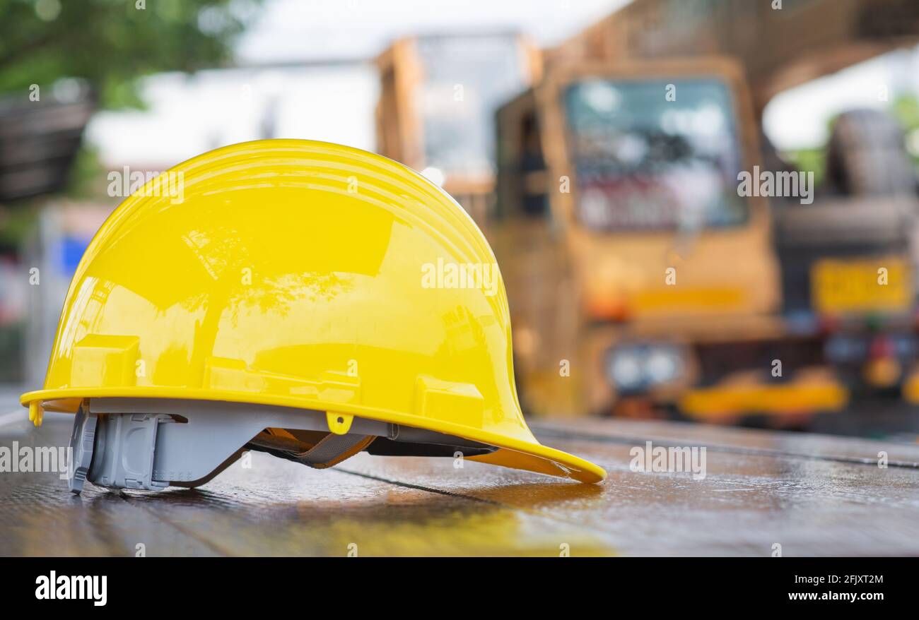 Yellow helmet safety , Hard hat equipment protection worker Engineer ...
