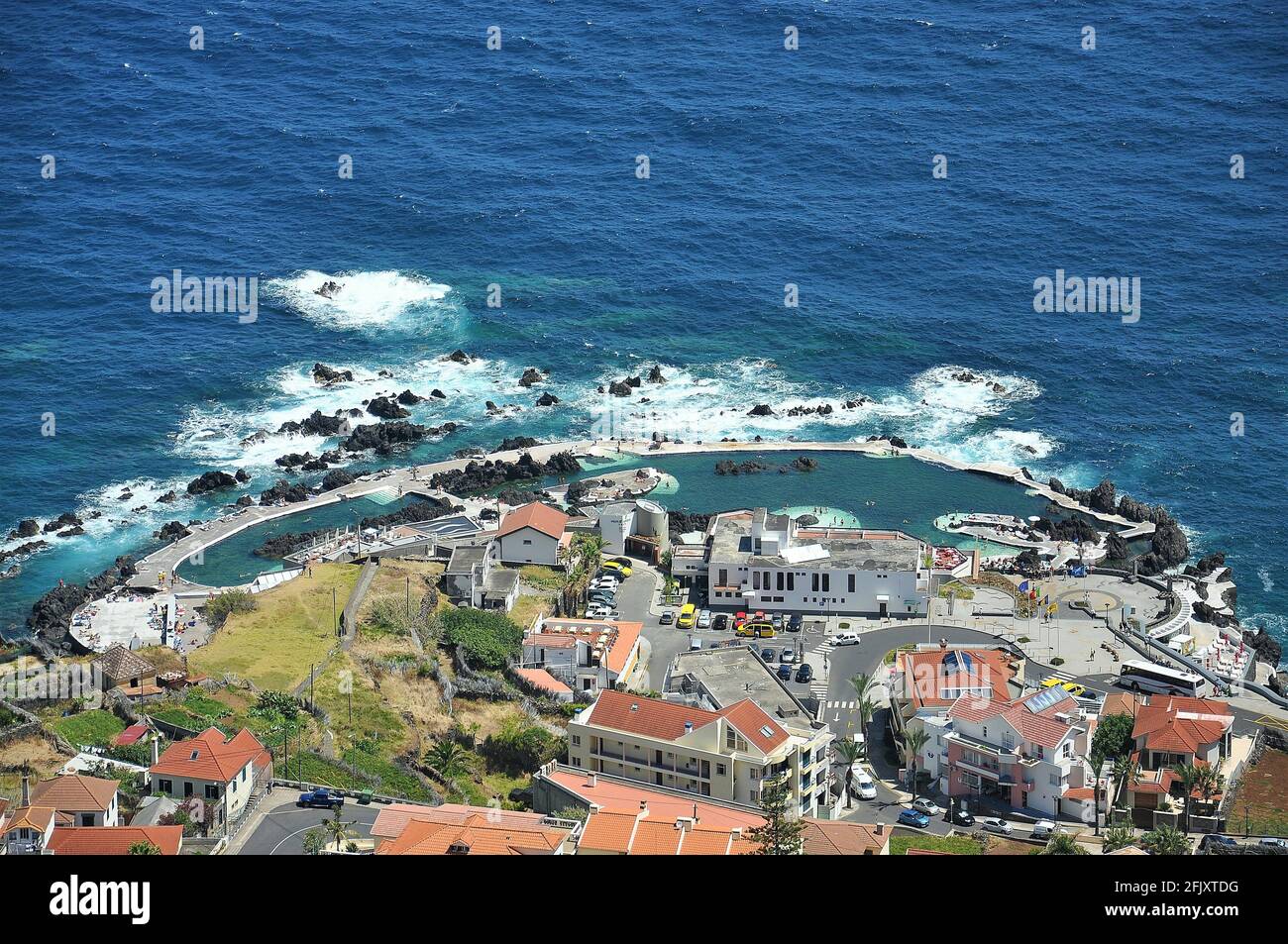 The natural swimming pools with sea water. Porto Moniz, Madeira island ...