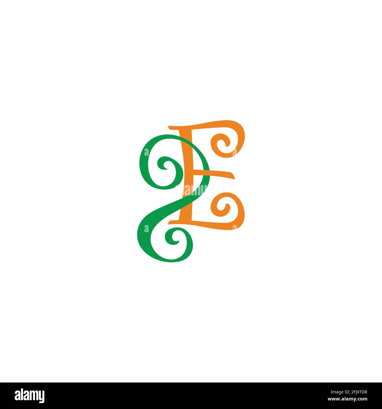 letter 2e connect design curves simple colorful logo vector Stock ...