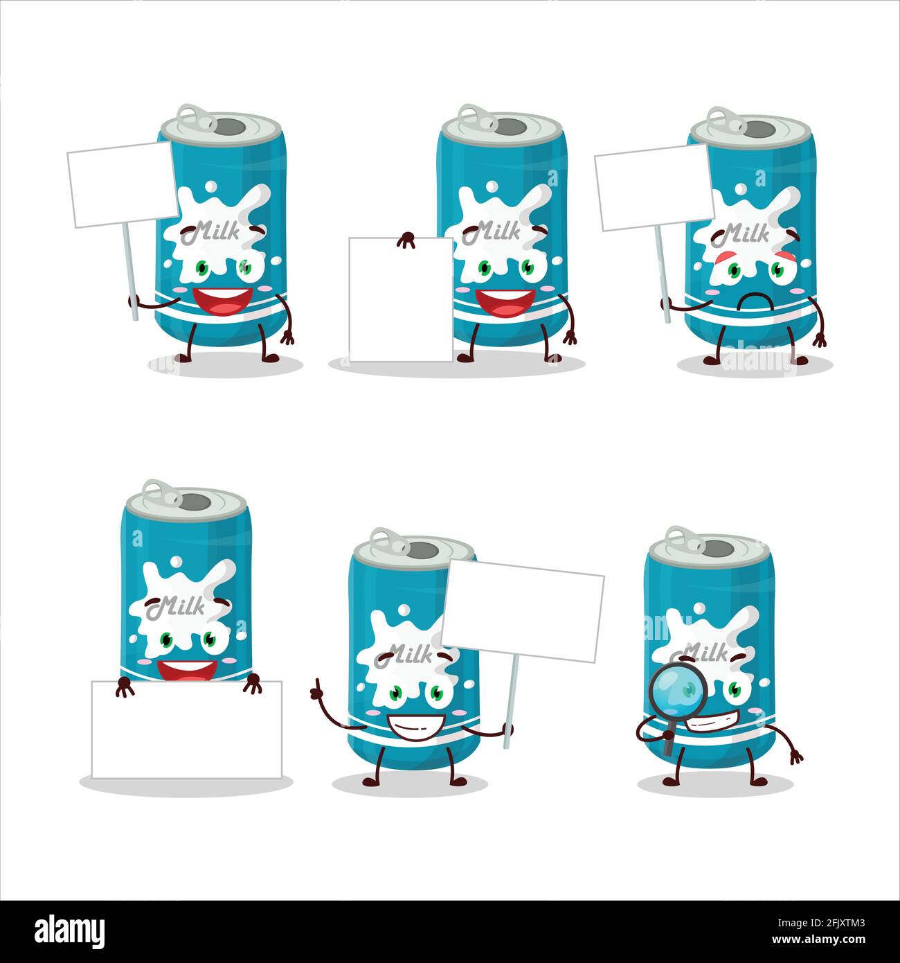 Milk can cartoon character bring information board. Vector illustration ...