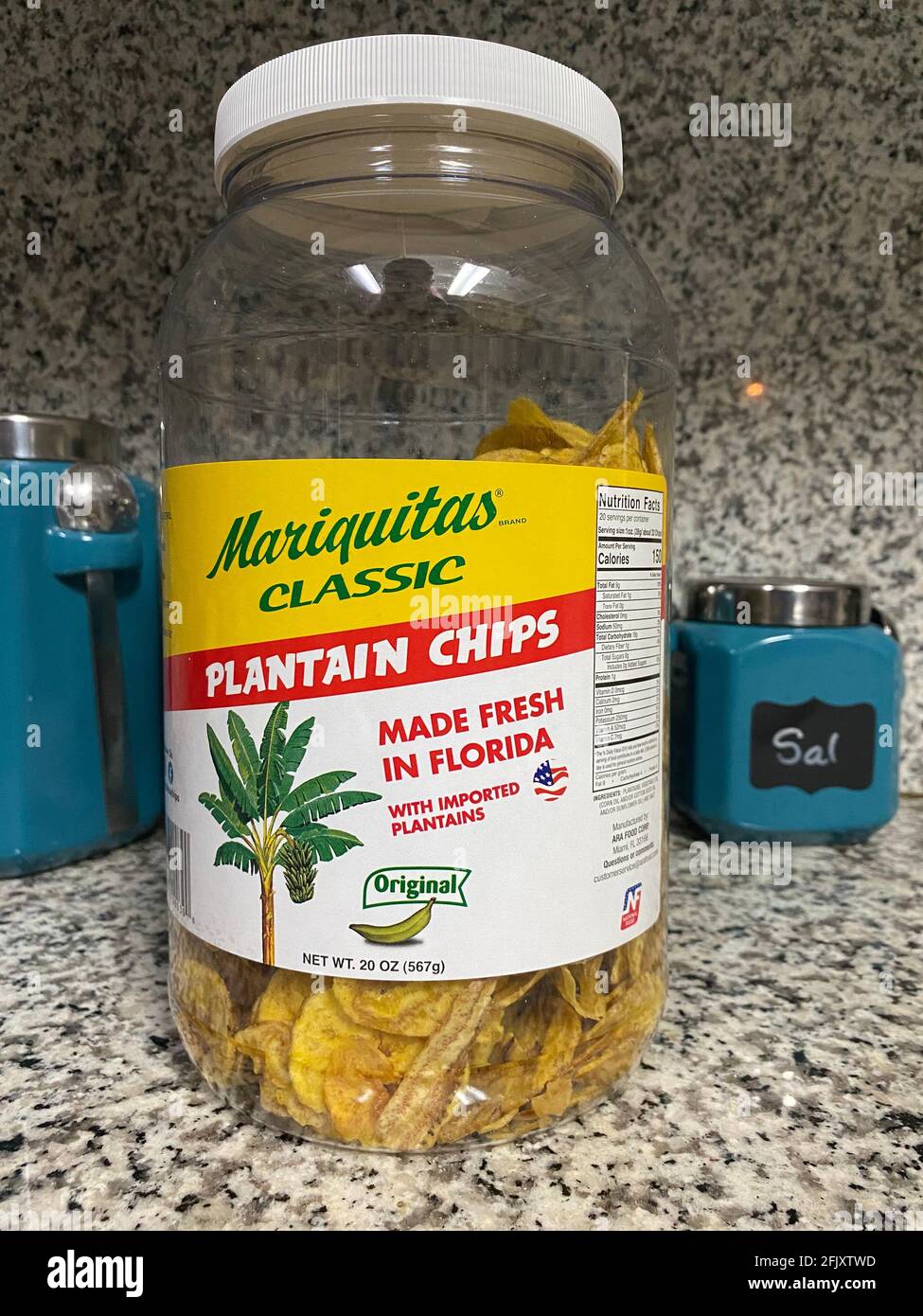 Large jar of Marquita's classic plantain chips. Made fresh in Florida ...