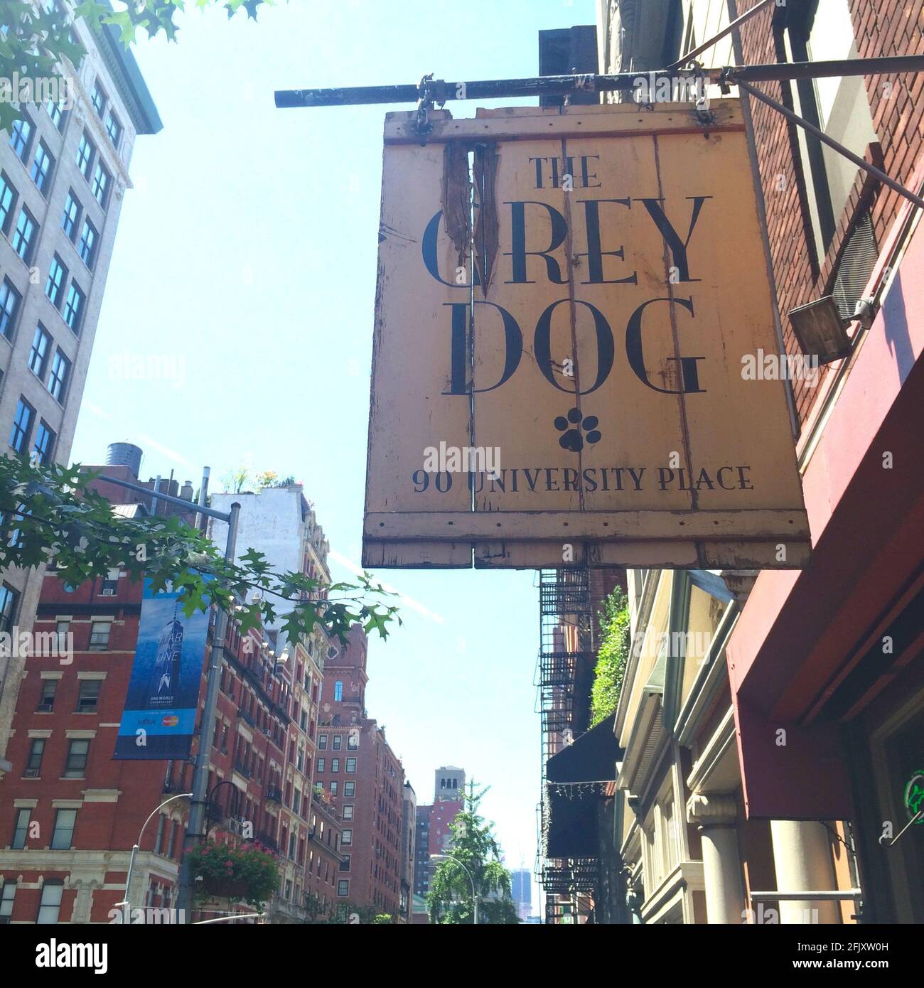 The Grey Dog Restaurant in New York City sign. Delicious food in the ...