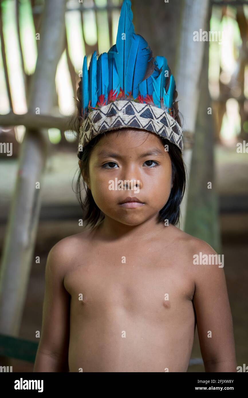 Indigenous Bora Tribe of the Peruvian Amazon Stock Photo - Alamy