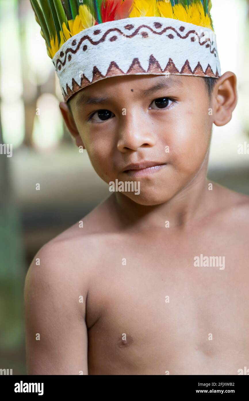 Indigenous Bora Tribe of the Peruvian Amazon Stock Photo - Alamy
