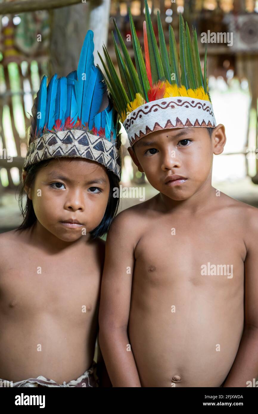 Indigenous Bora Tribe of the Peruvian Amazon Stock Photo - Alamy