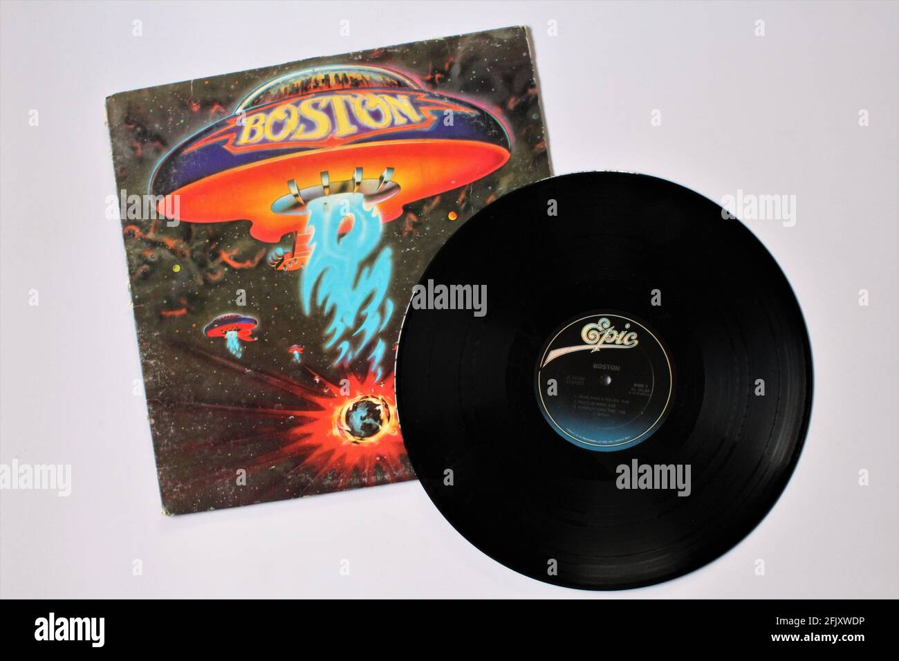 Hard rock artists, Boston music album on vinyl record LP disc. Self ...
