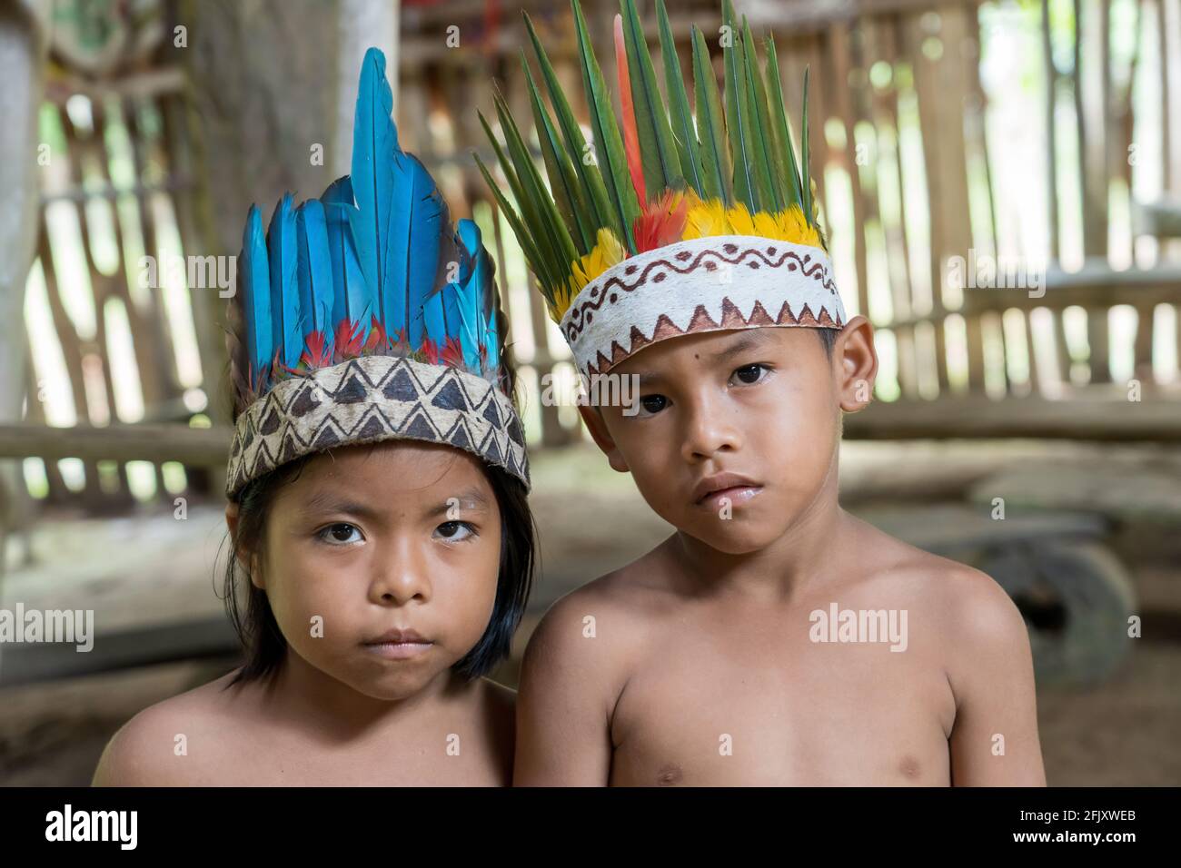 Indigenous Bora Tribe of the Peruvian Amazon Stock Photo - Alamy