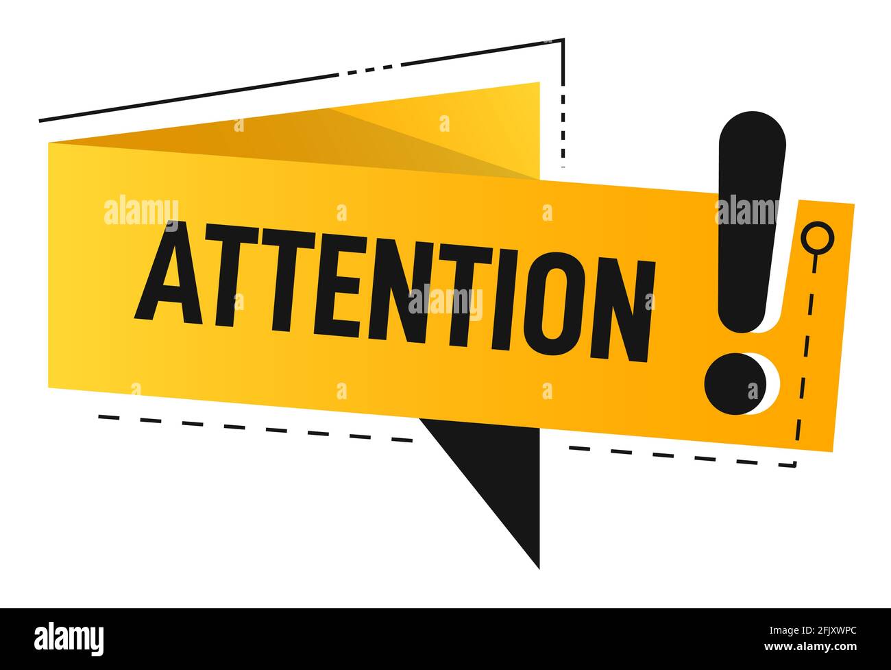 Attention banner with exclamation mark, caution Stock Vector Image ...