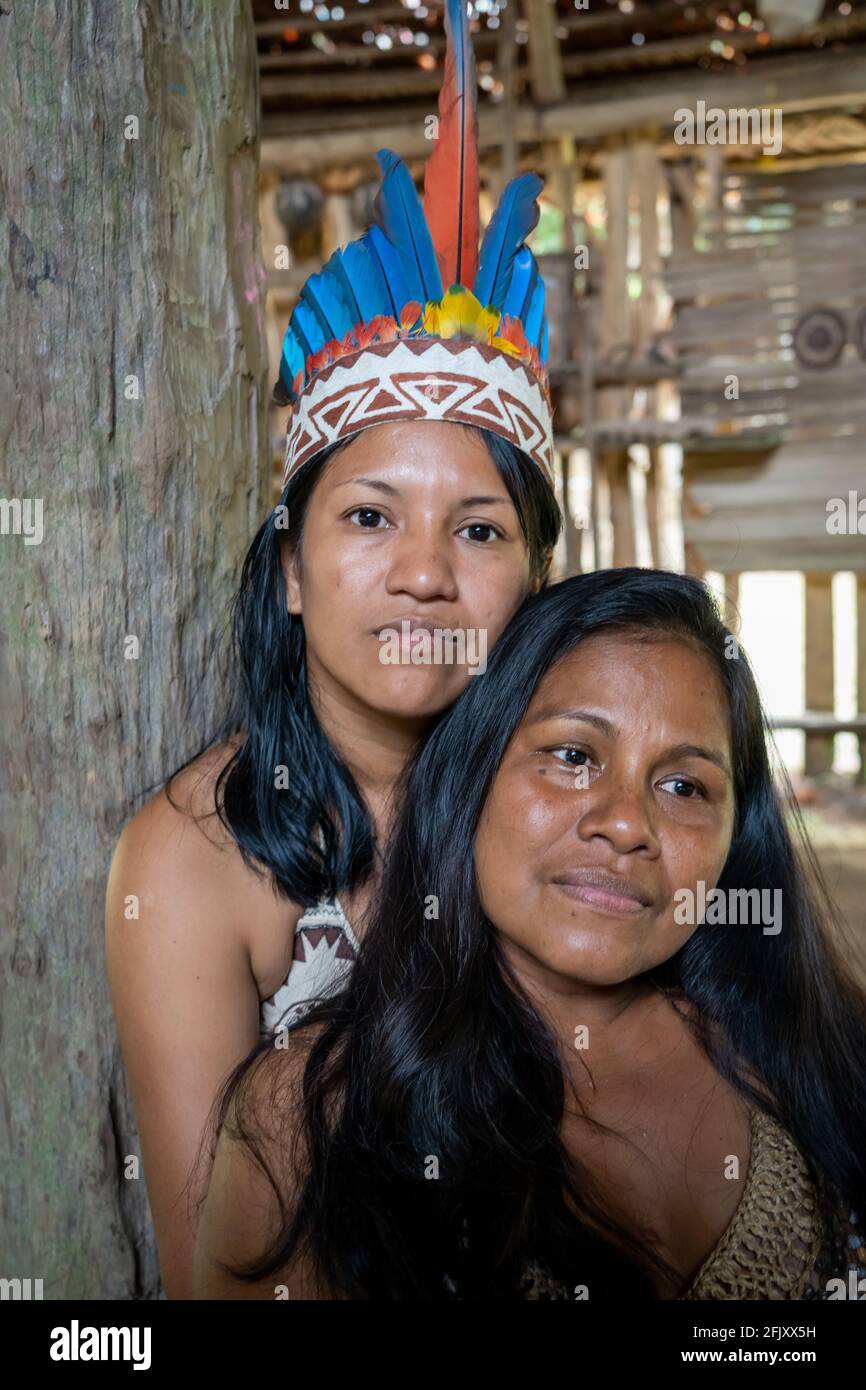 Indigenous Bora Tribe of the Peruvian Amazon Stock Photo - Alamy