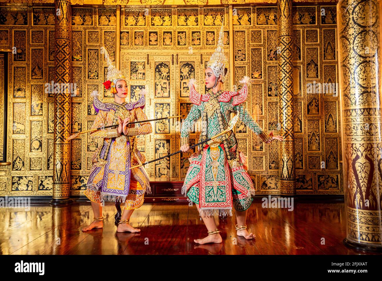 Khon art of culture Thailand Dancing in masked Ramayana Story Stock ...