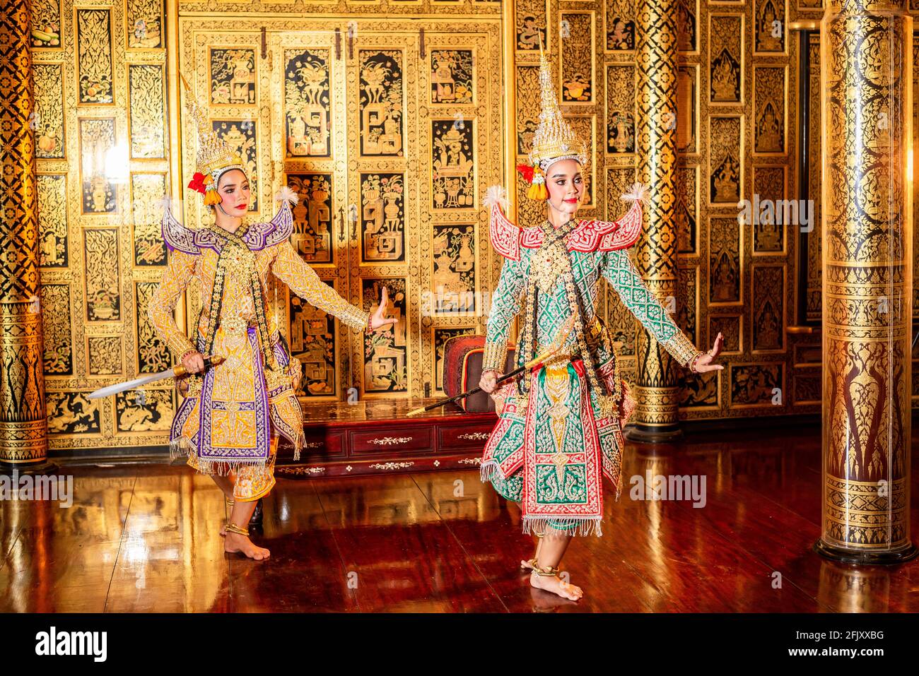 Khon art of culture Thailand Dancing in masked Ramayana Story Stock ...