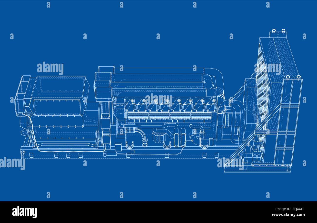 Large industrial diesel generator. Vector Stock Vector Image & Art - Alamy