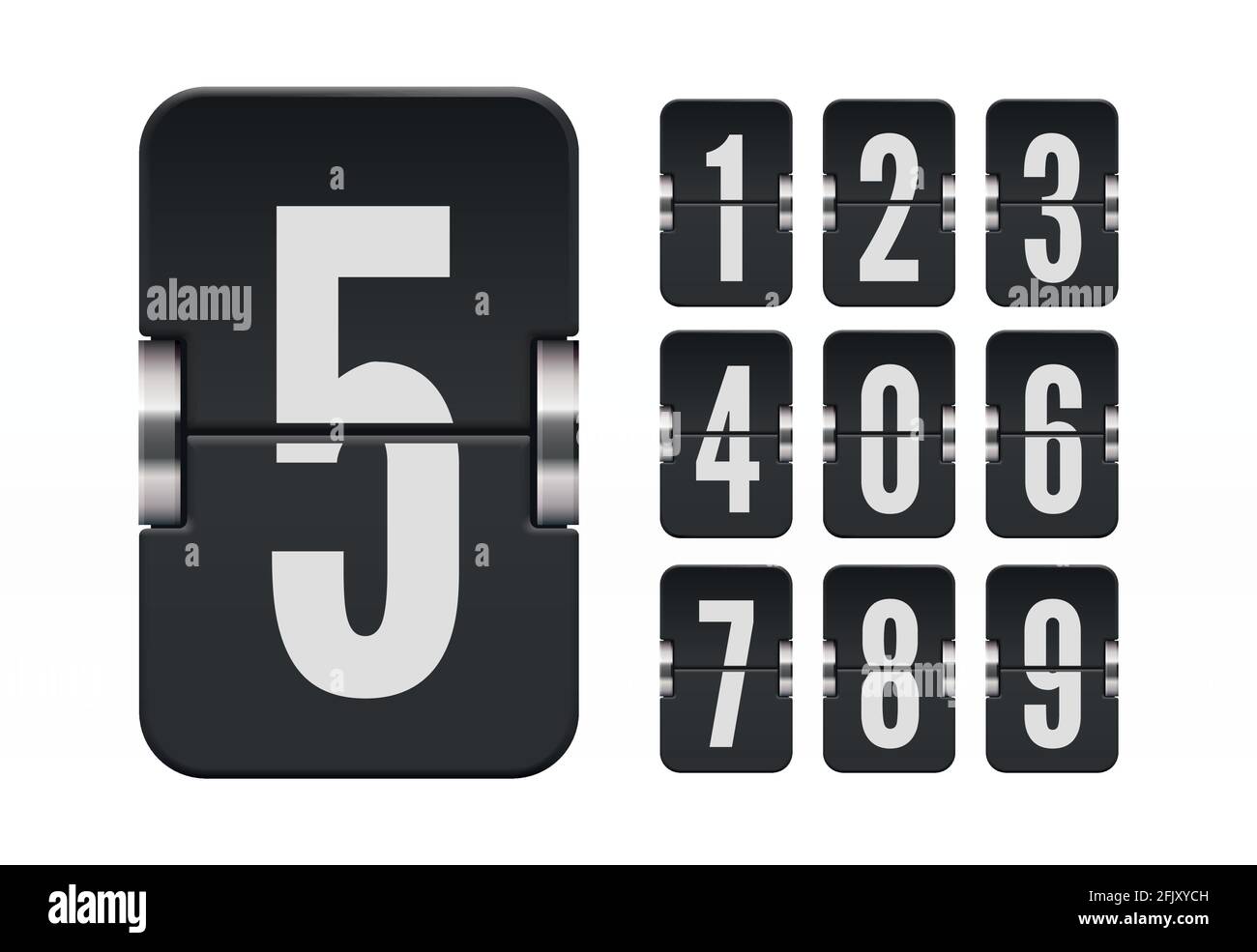 Numeric Flip Scoreboard Set For Black Countdown Timer Or Web Page Watch