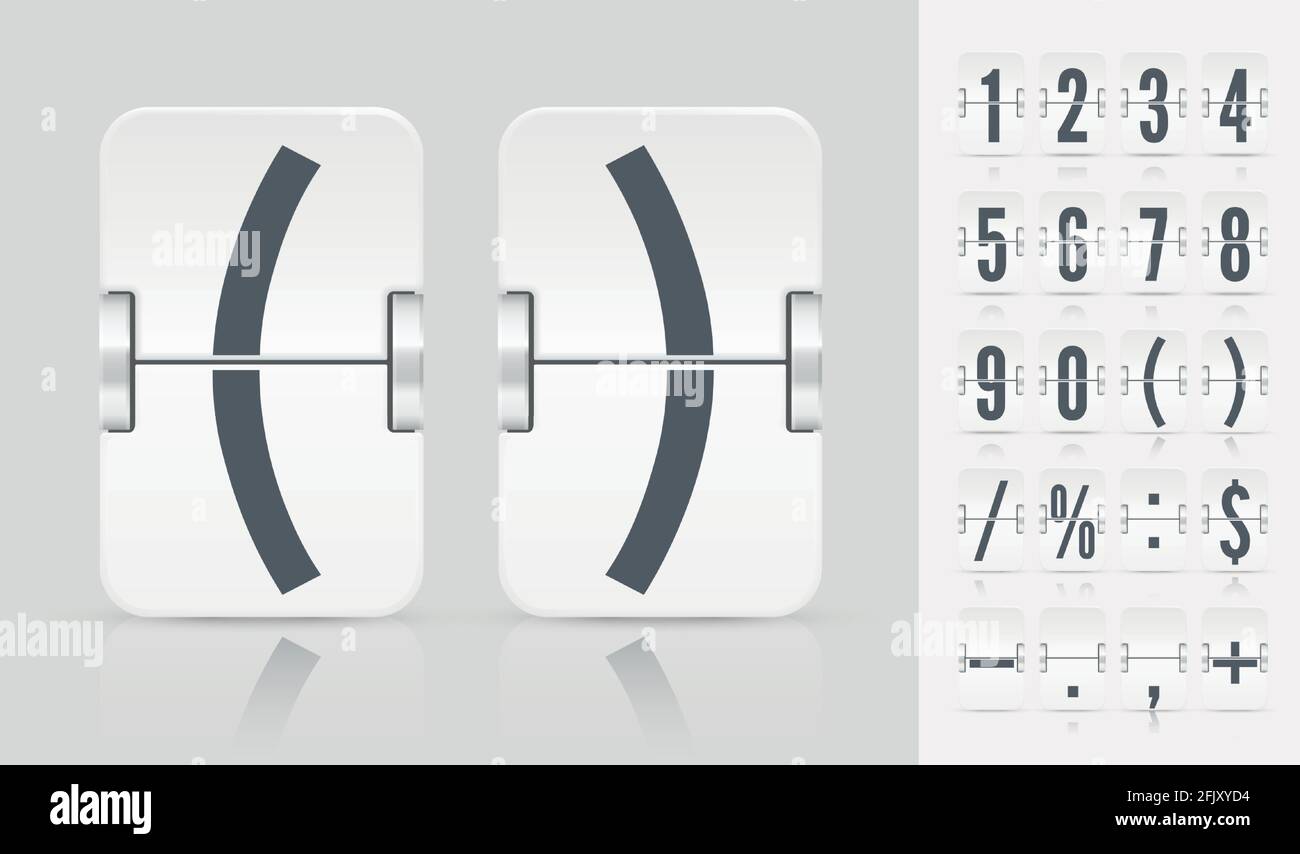 Vector Illustration Template Flip Number And Symbol Scoreboard With