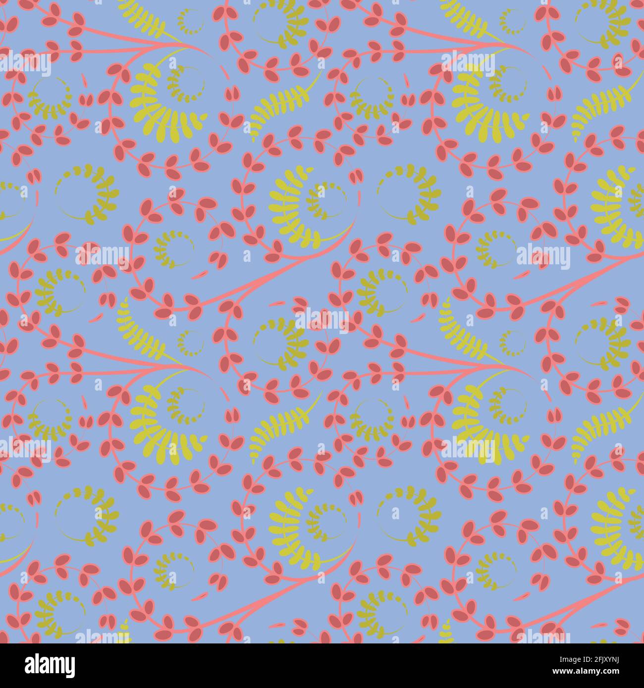Seamless texture, pattern on a square background - flowers and leaves ...