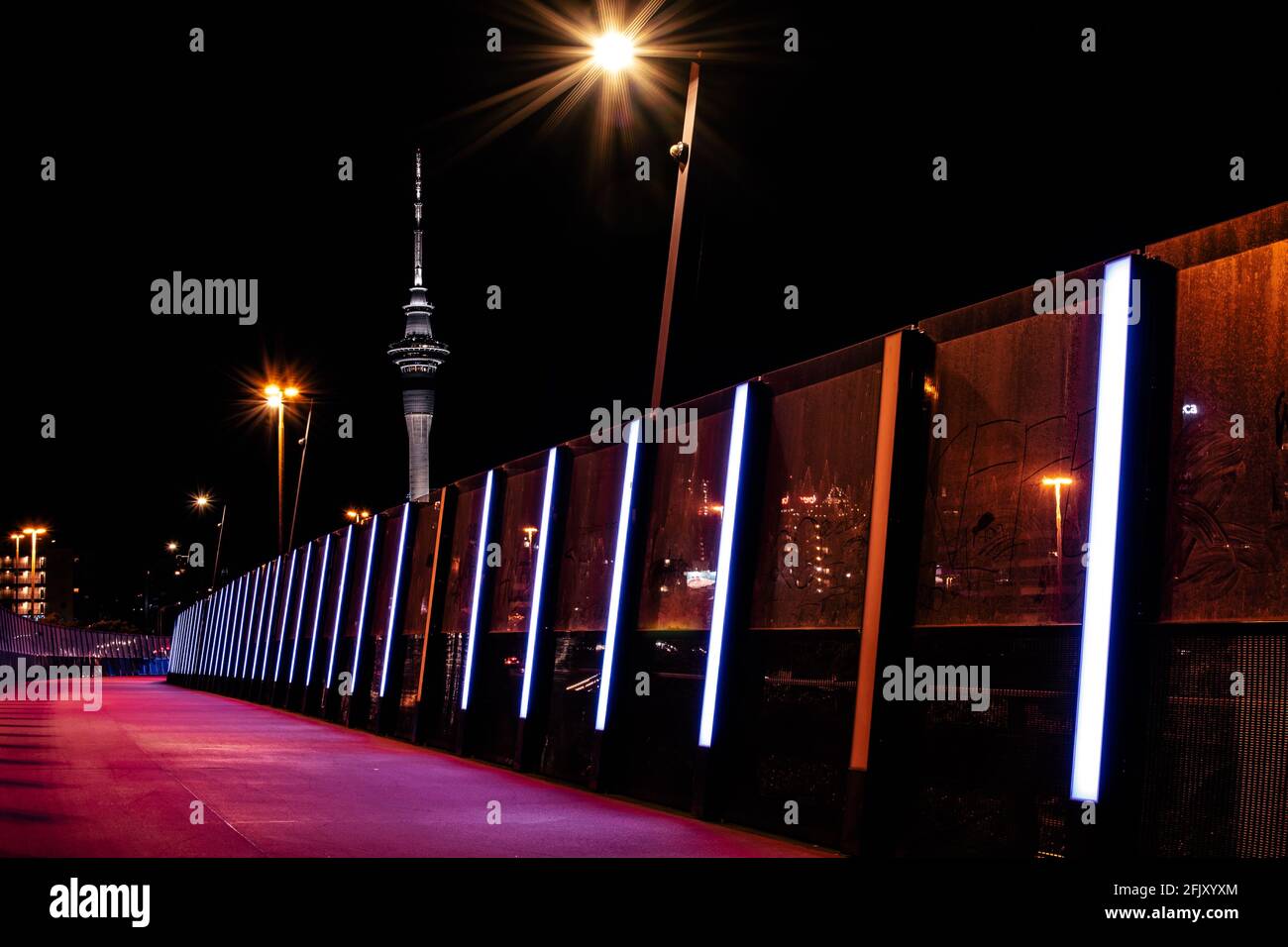 Pink Path and Skytower Stock Photo - Alamy