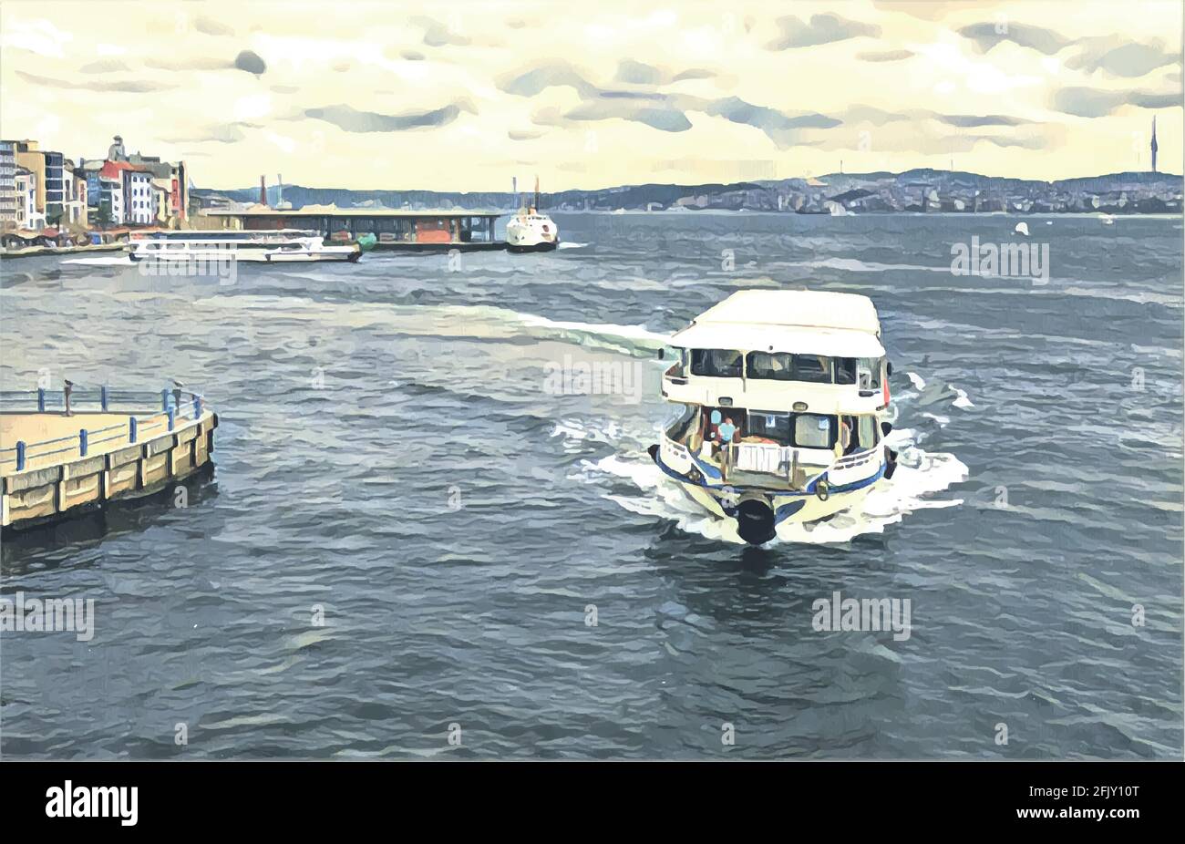 Car ferry journey Stock Vector Images - Alamy