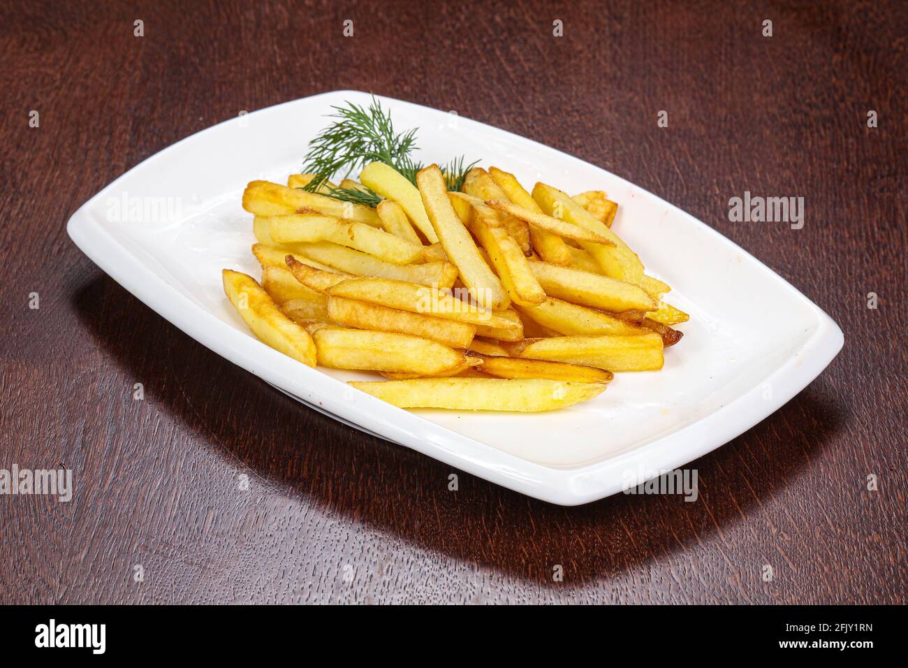 French fry potato heap in the plate served dill Stock Photo - Alamy