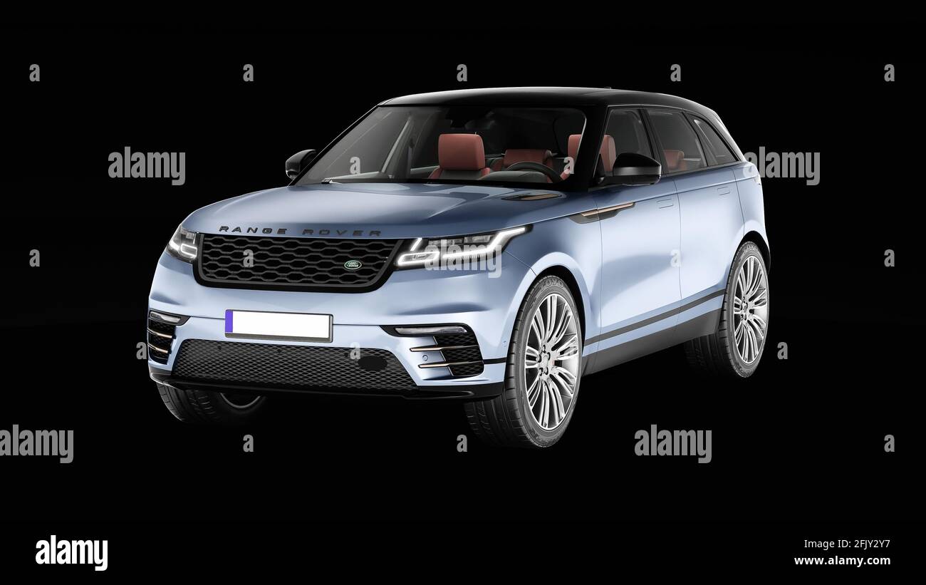 range rover velar with interior and black background Stock Photo - Alamy