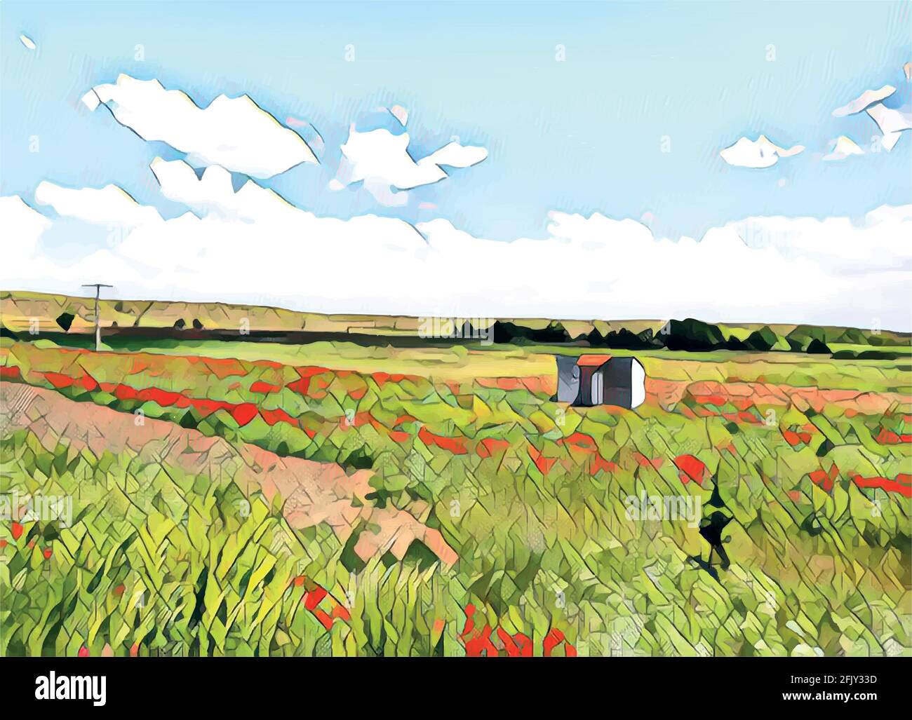 Spring in the orchard Stock Vector Images - Alamy