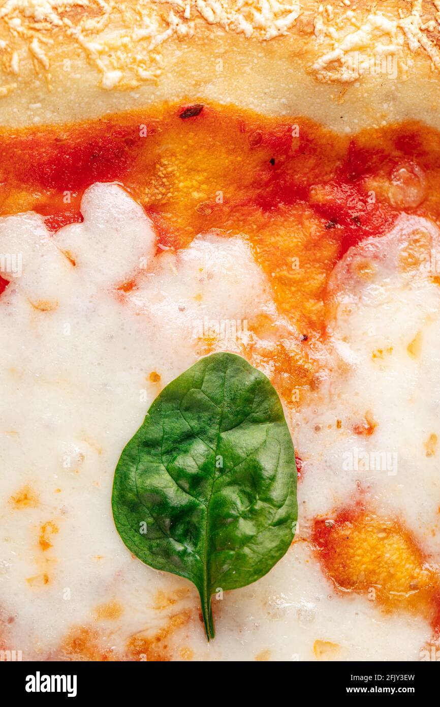 Closeup on margherita and cheese pizza texture Stock Photo - Alamy