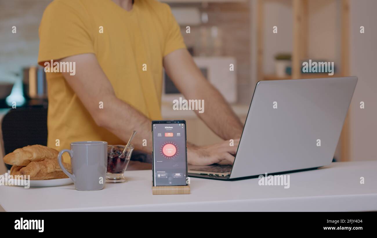 Smart speaker phone gadget responds hi-res stock photography and images ...