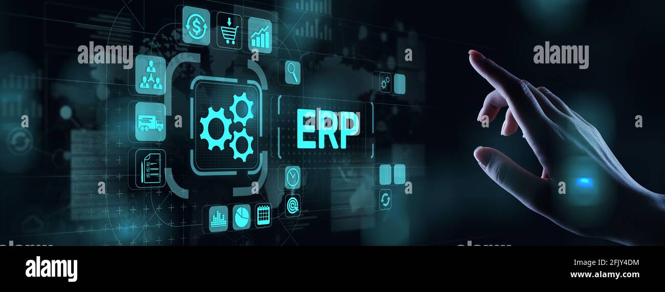 ERP - Enterprise resource planning business and modern technology ...