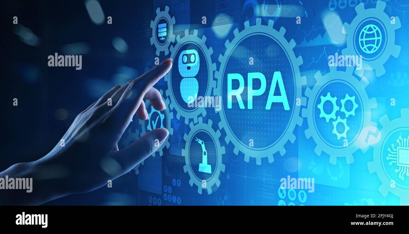 RPA Robotic process automation innovation technology concept on virtual ...