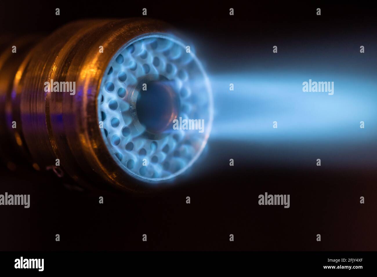 Hot burning blue flame on a gas burner Stock Photo - Alamy