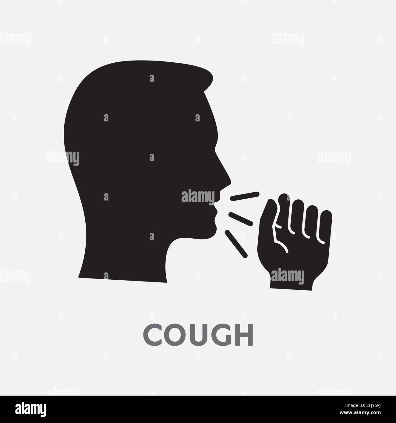 Coughing man icon. Vector illustration isolated on white Stock Vector ...