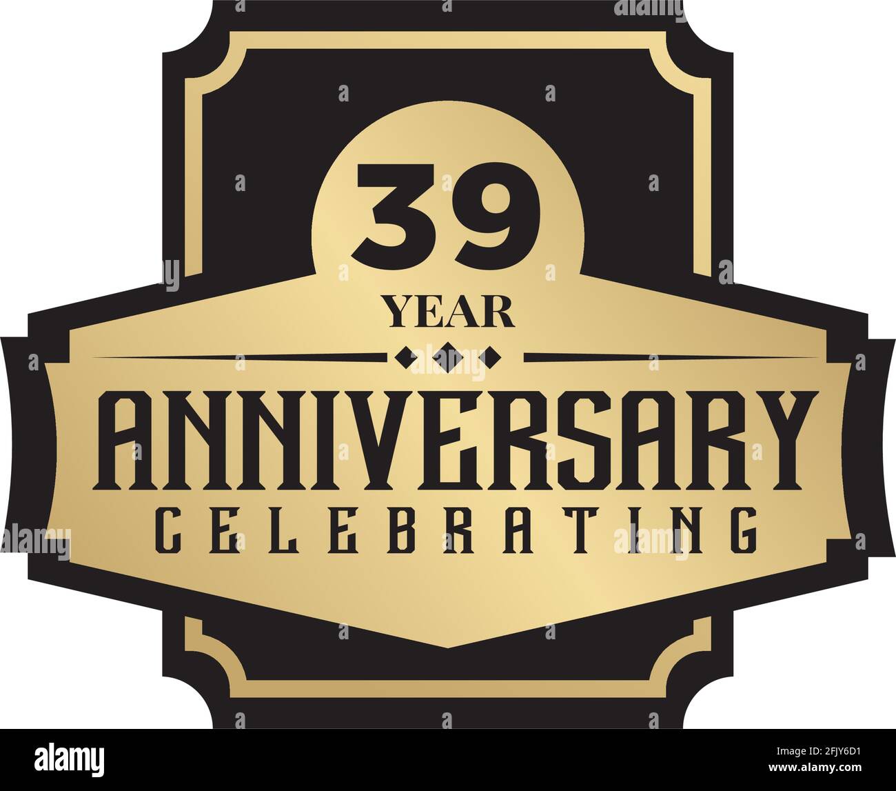 39th celebrating anniversary logo design vector template Stock Vector ...