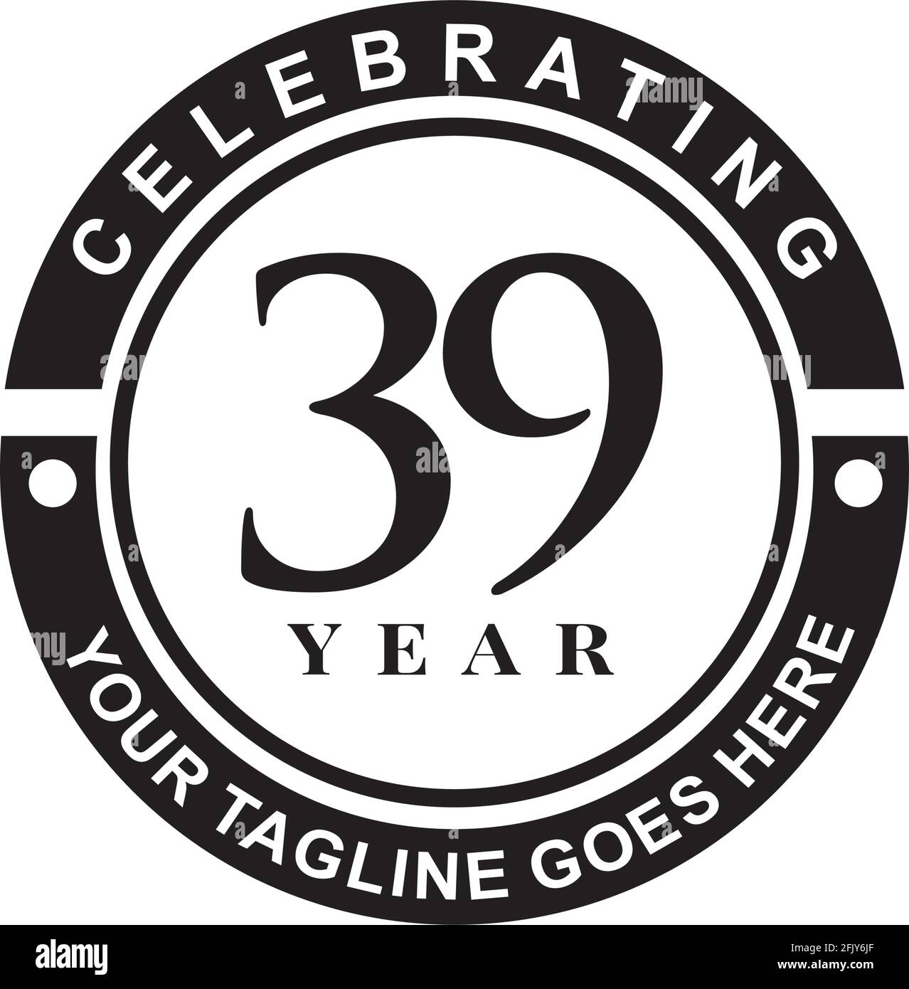 39th celebrating anniversary logo design vector template Stock Vector ...