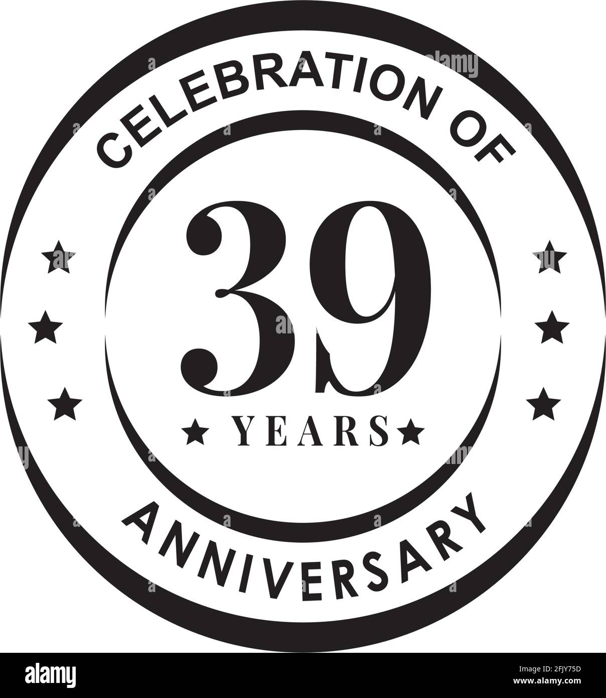 39th celebrating anniversary logo design vector template Stock Vector ...