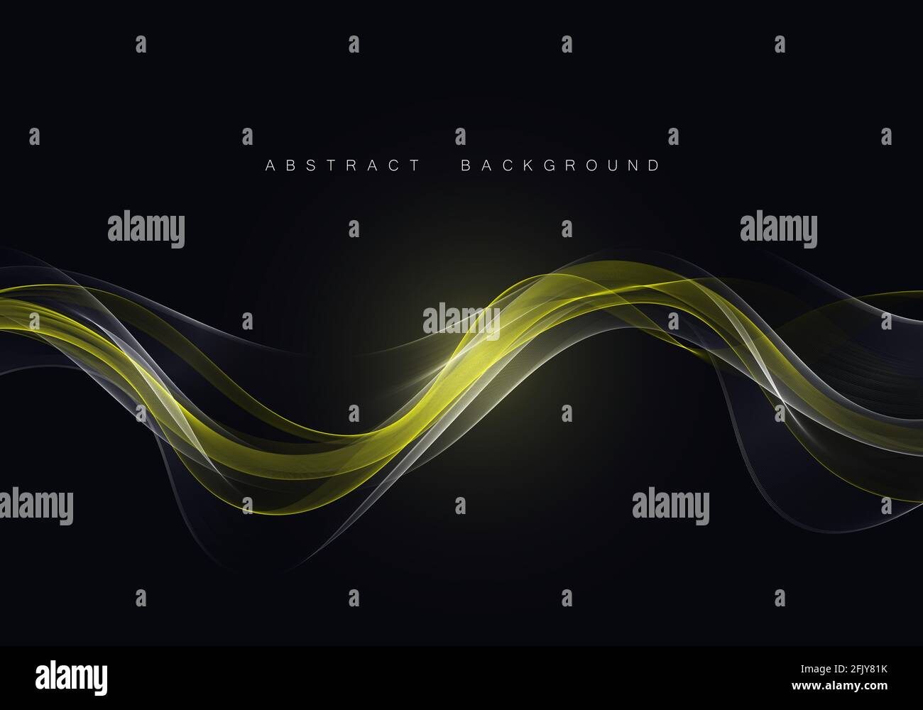 Abstract yellow luxury wave flow background Vector Stock Vector Image ...