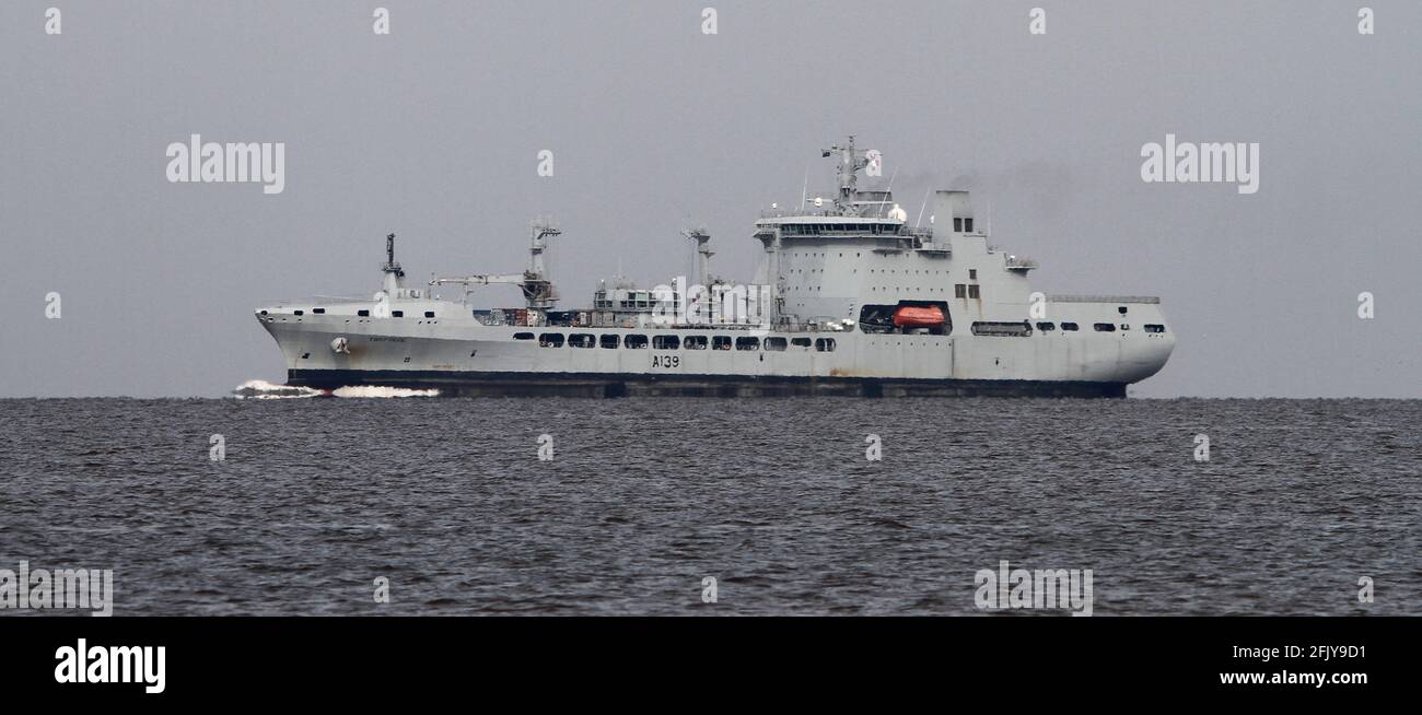 RFA TIDEFORCE AND OTHER SHIPS IN IRISH SEA Stock Photo - Alamy