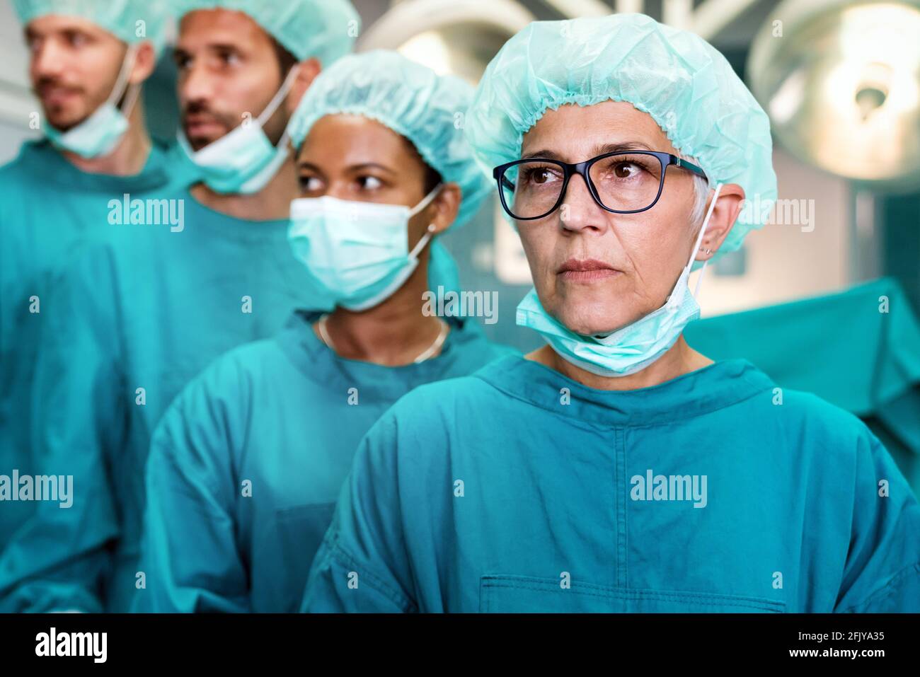 Exhausted surgeons at the emergency room as a sign of stress and ...