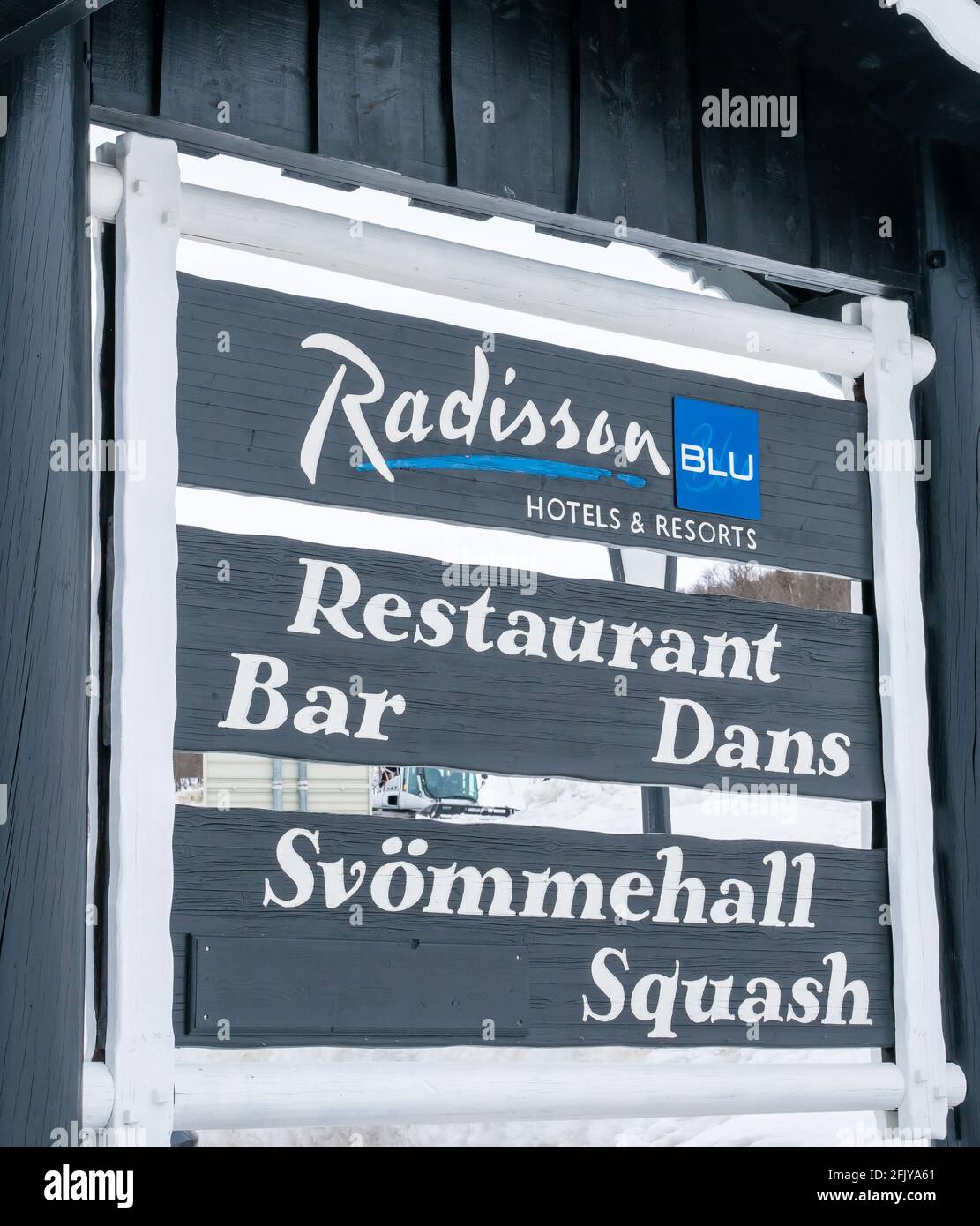 Radisson Hotel sign at Beitostoelen resort in Norway Stock Photo - Alamy
