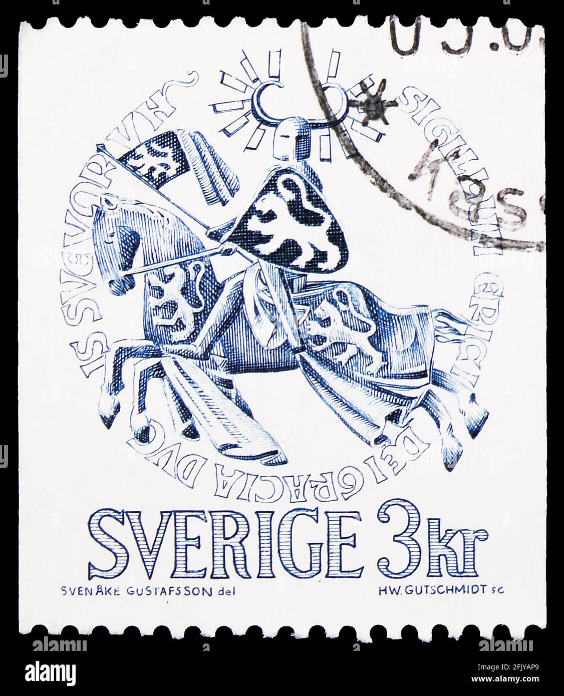 MOSCOW, RUSSIA - SEPTEMBER 27, 2019: Postage stamp printed in Sweden ...