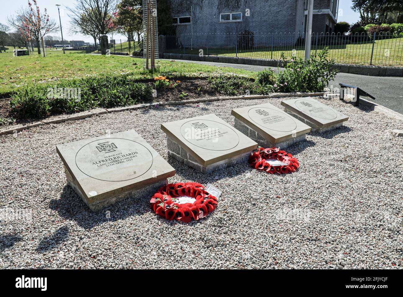 Four memorial slabs off Citadel Road on Plymouth Hoe, remember ...