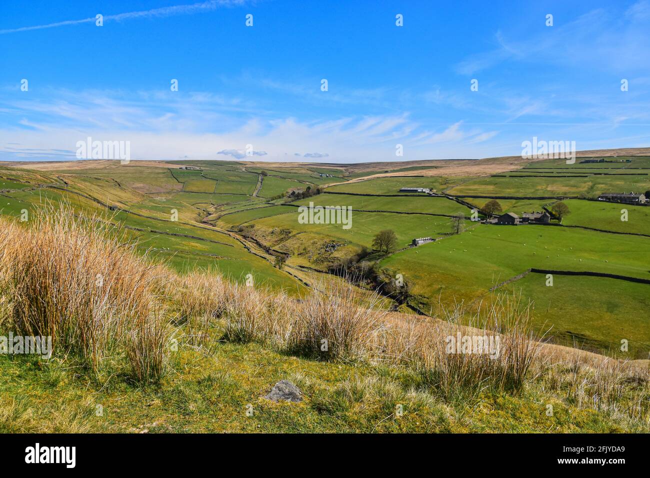 Haworth Old Road, Crimsworth Dean, Pennines, West Yorkshire Stock Photo ...
