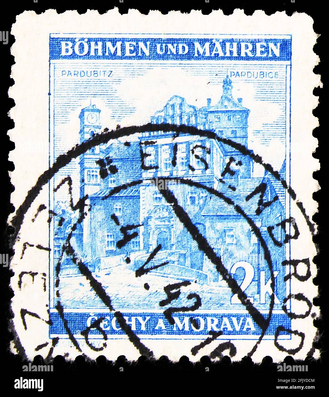 MOSCOW, RUSSIA - SEPTEMBER 27, 2019: Postage stamp printed in Bohemia ...