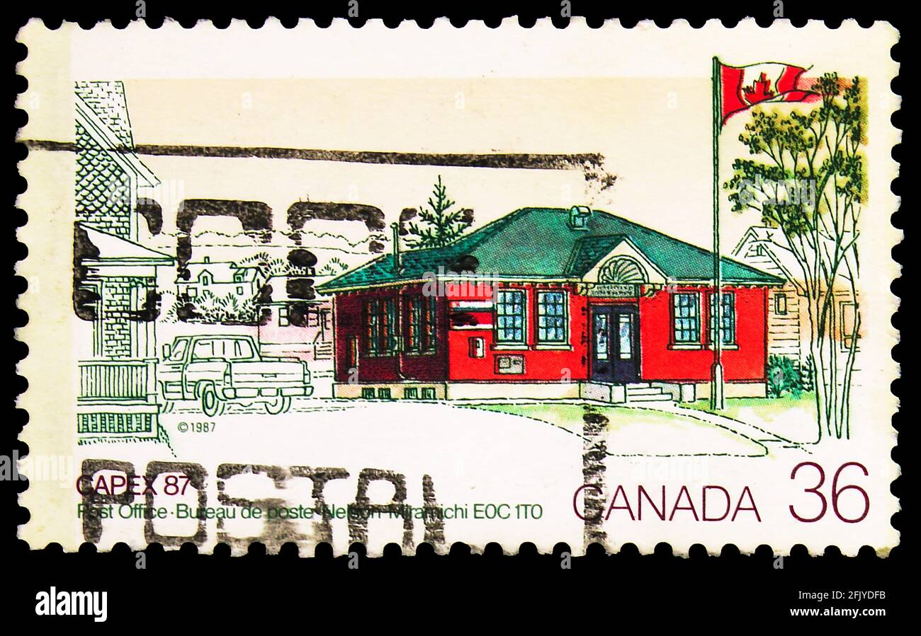 MOSCOW, RUSSIA - SEPTEMBER 27, 2019: Postage stamp printed in Canada ...