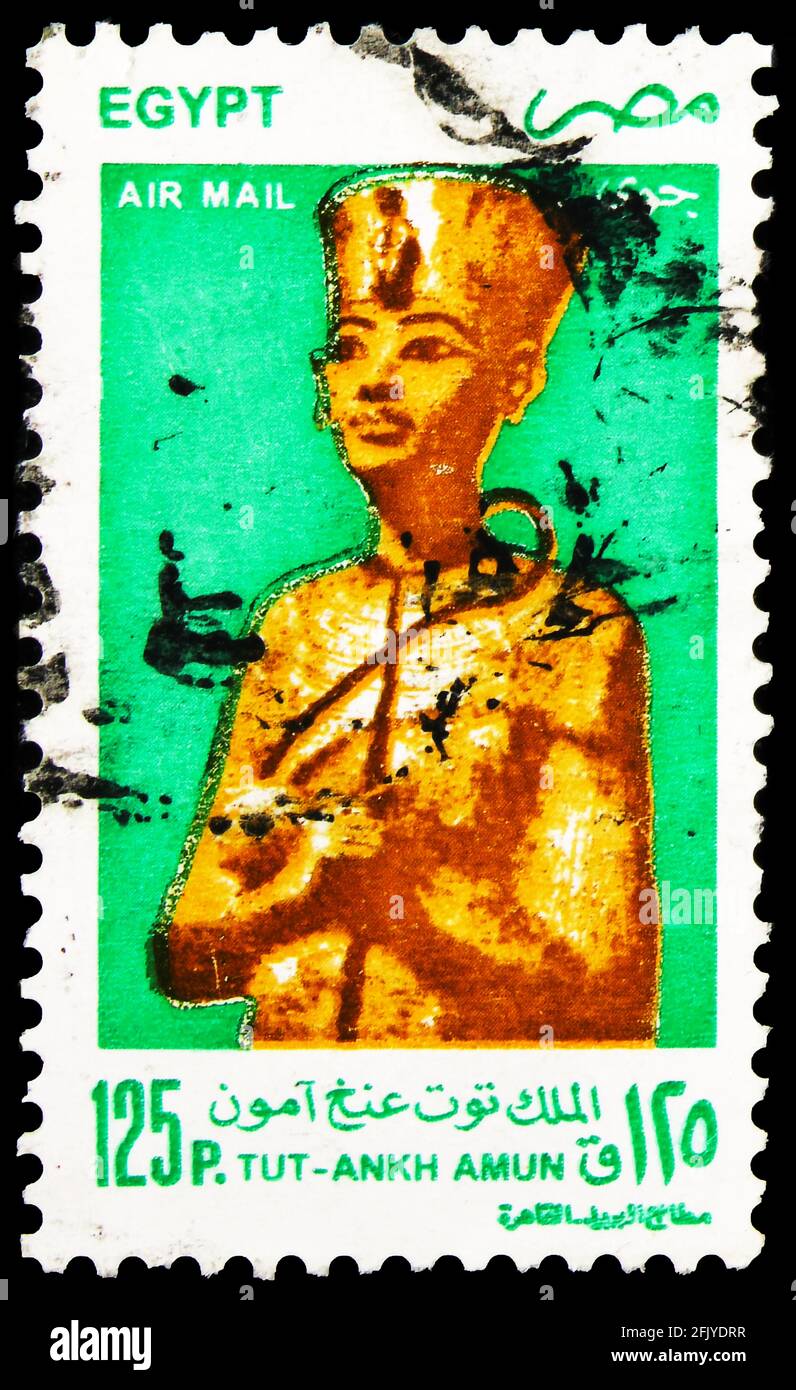 MOSCOW, RUSSIA - SEPTEMBER 27, 2019: Postage stamp printed in Egypt ...