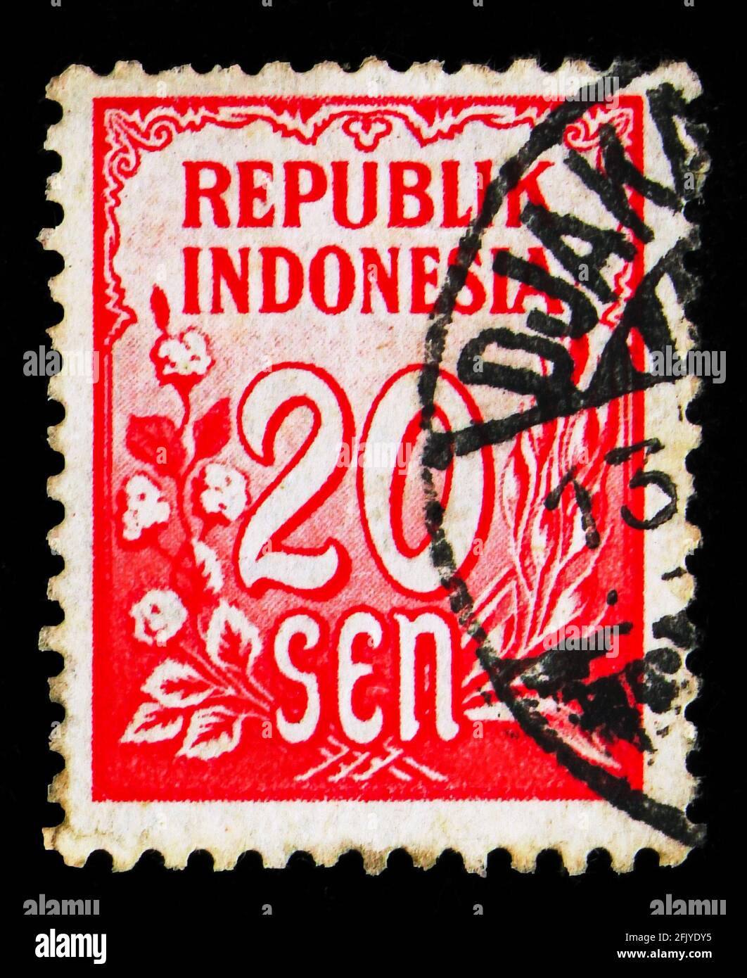 MOSCOW, RUSSIA - SEPTEMBER 27, 2019: Postage stamp printed in Indonesia ...