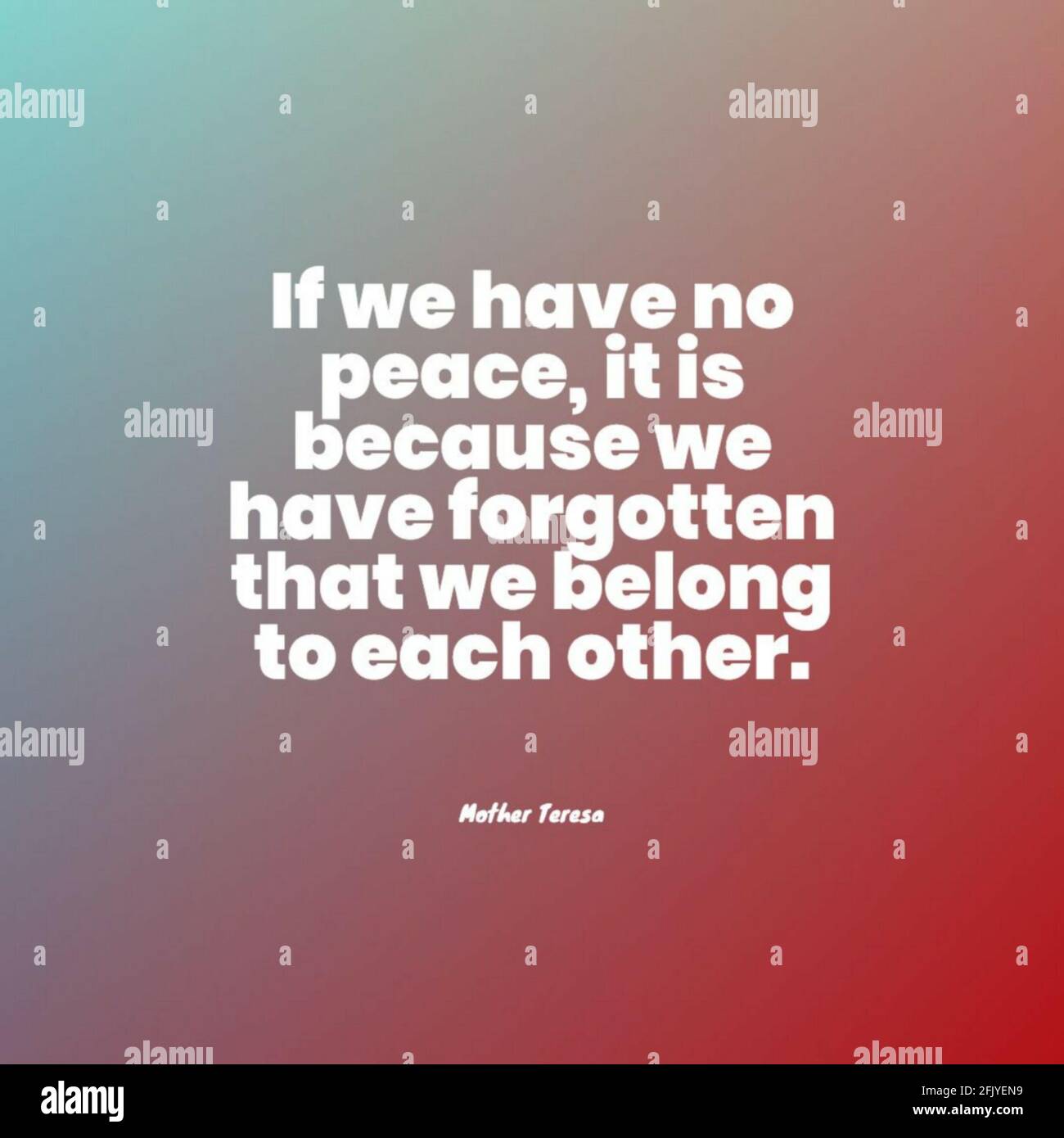 Quote about peace and relationship with eachother on a bright red ...